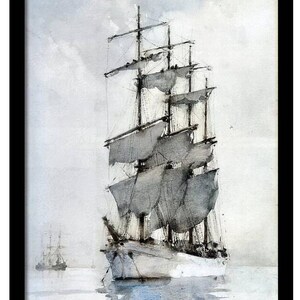 A Four Masted Barque by Henry Scott Tuke Created in 1914, a Masterful ...
