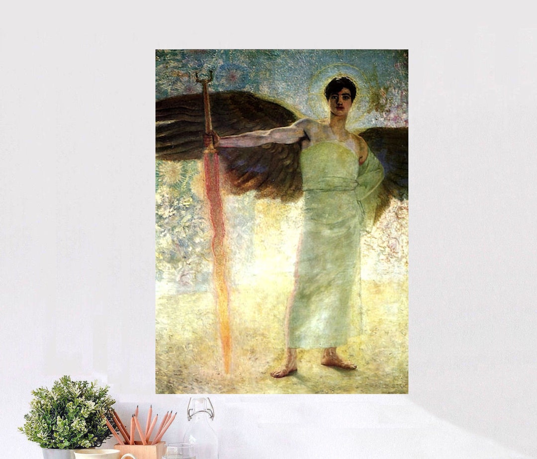 The Guardian of Paradise, or the Flaming Sword, by Franz Von Stuck ...