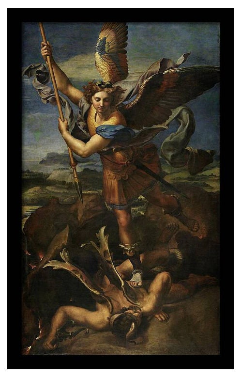 Archangel Michael Defeats Satan by Raphael Created in 1518, a Depiction ...