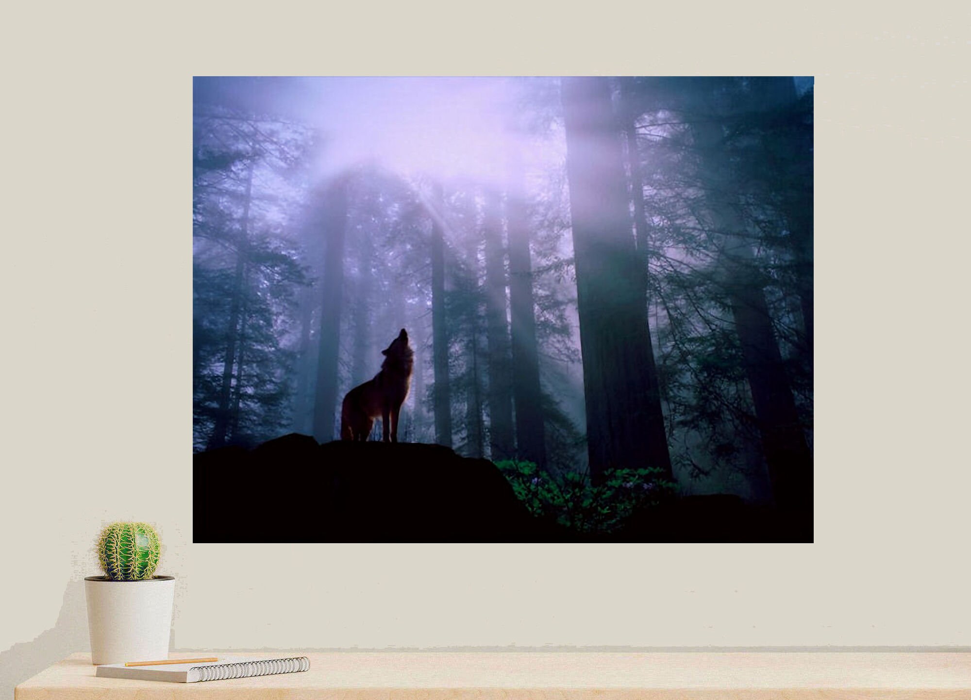 Wolf in Woods Art Print, Nature Reproduction by Troy Caperton - Etsy