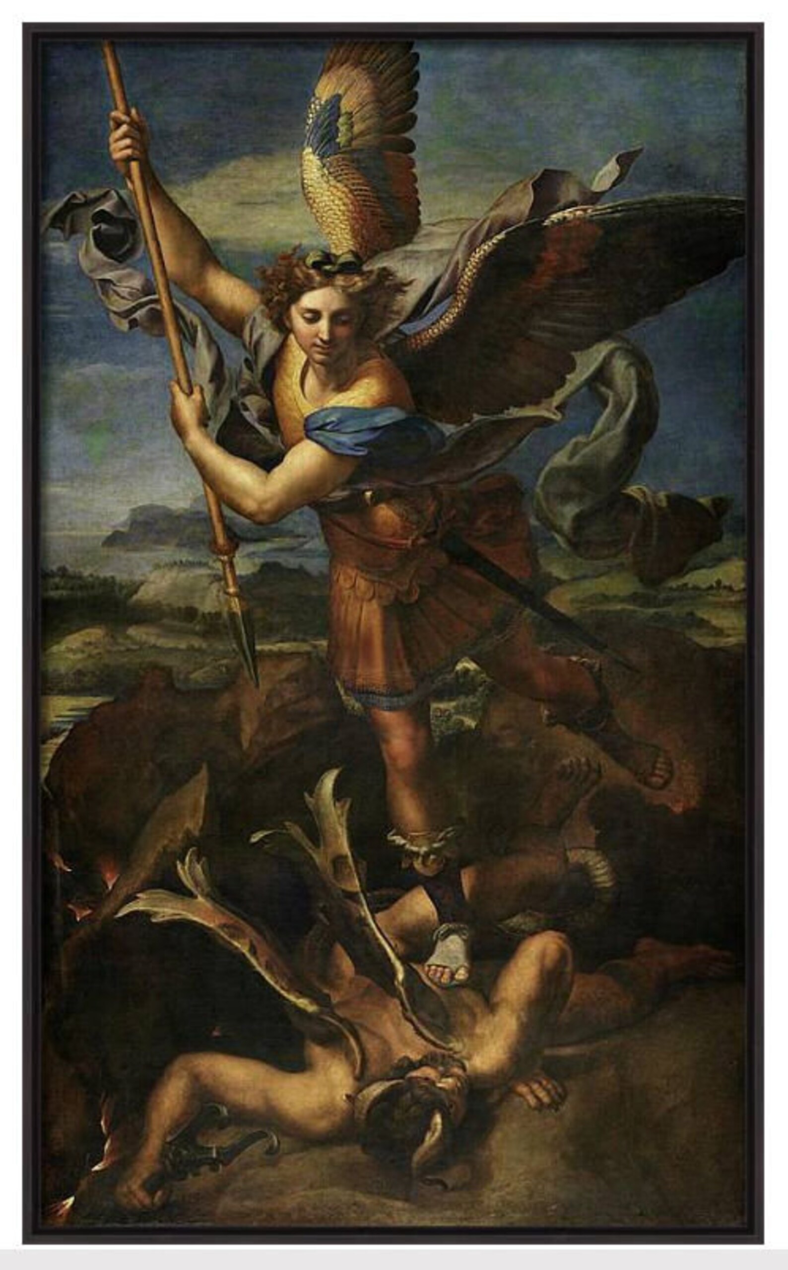 Archangel Michael Defeats Satan by Raphael Created in 1518, a Depiction ...