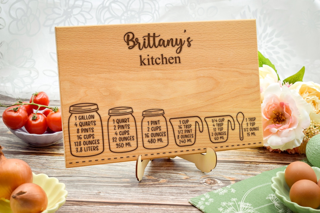 Kitchen Measurement Chart, Kitchen Conversion Chart Sign, Cooking Gift ...