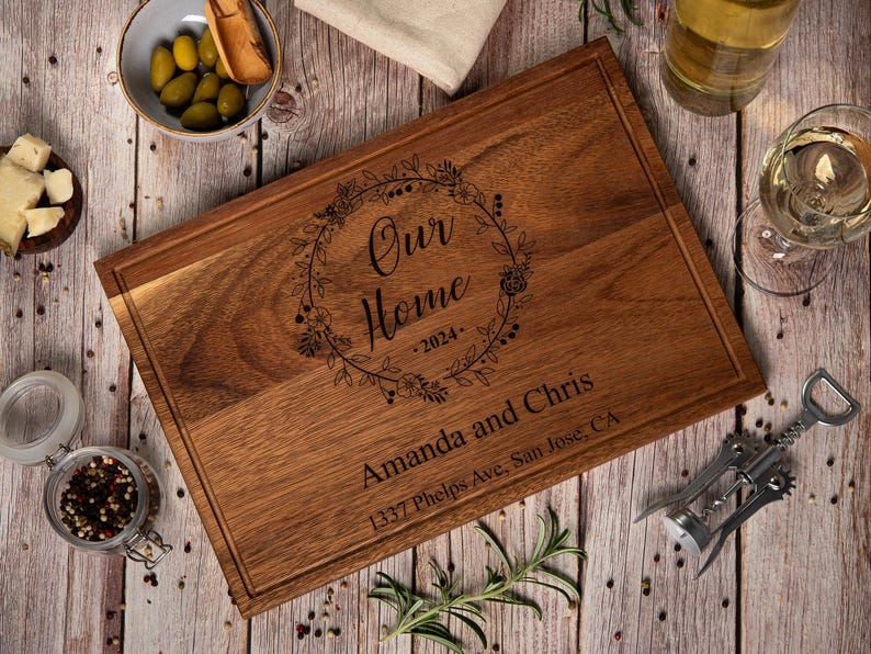 Our First Home Custom Cutting Board - First Home Gift - New Home Gift ...