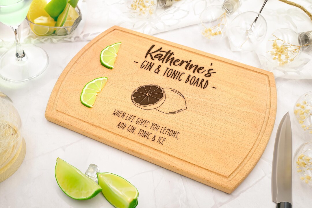 Personalized Drink Board, Personalized Cocktail Board, G & T Board ...