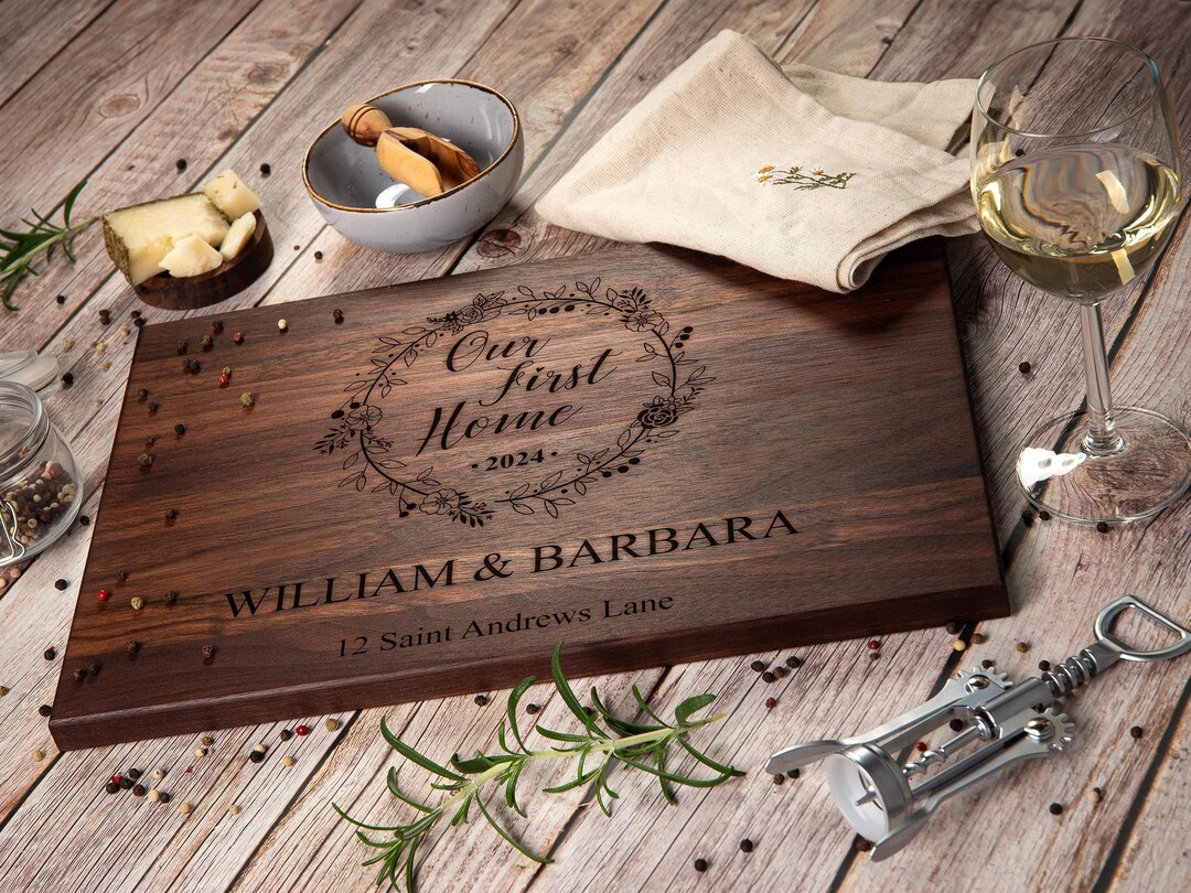 Our First Home Custom Cutting Board - First Home Gift - New Home Gift ...