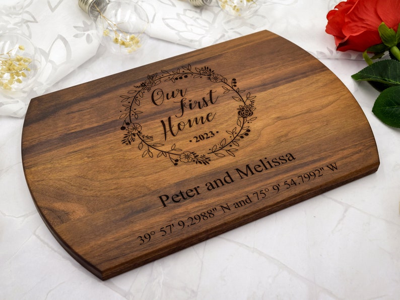 Our First Home Custom Cutting Board - First Home Gift - New Home Gift ...