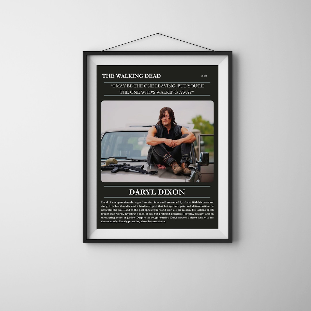 Daryl Dixon the Walking Dead Wall Art/poster Digital Download - Etsy