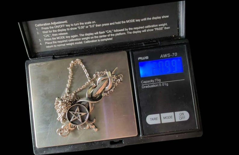 Vintage Pentagram Sword Cross Sterling Silver Pendant Necklace Cable Chain - Etsy