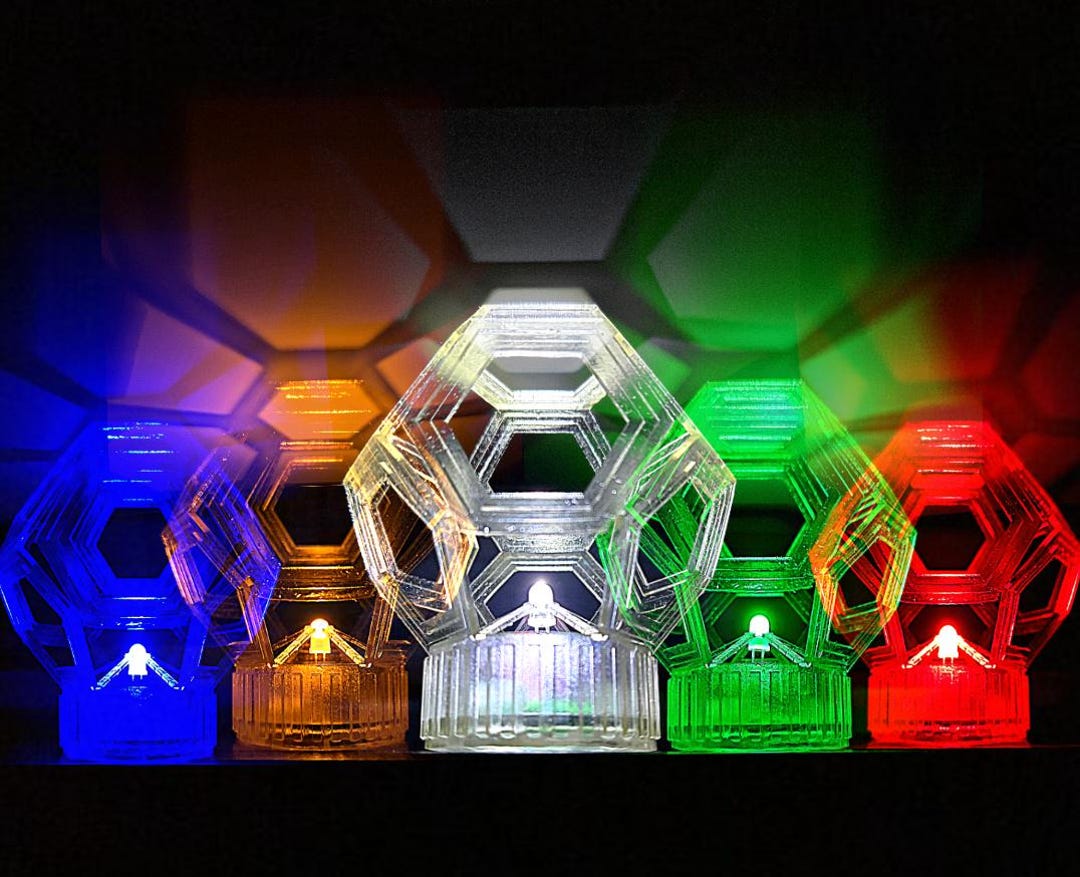 Battery Powered Hexagonal Hex Lamp, Bedroom Lights, Hexagon Decorations ...