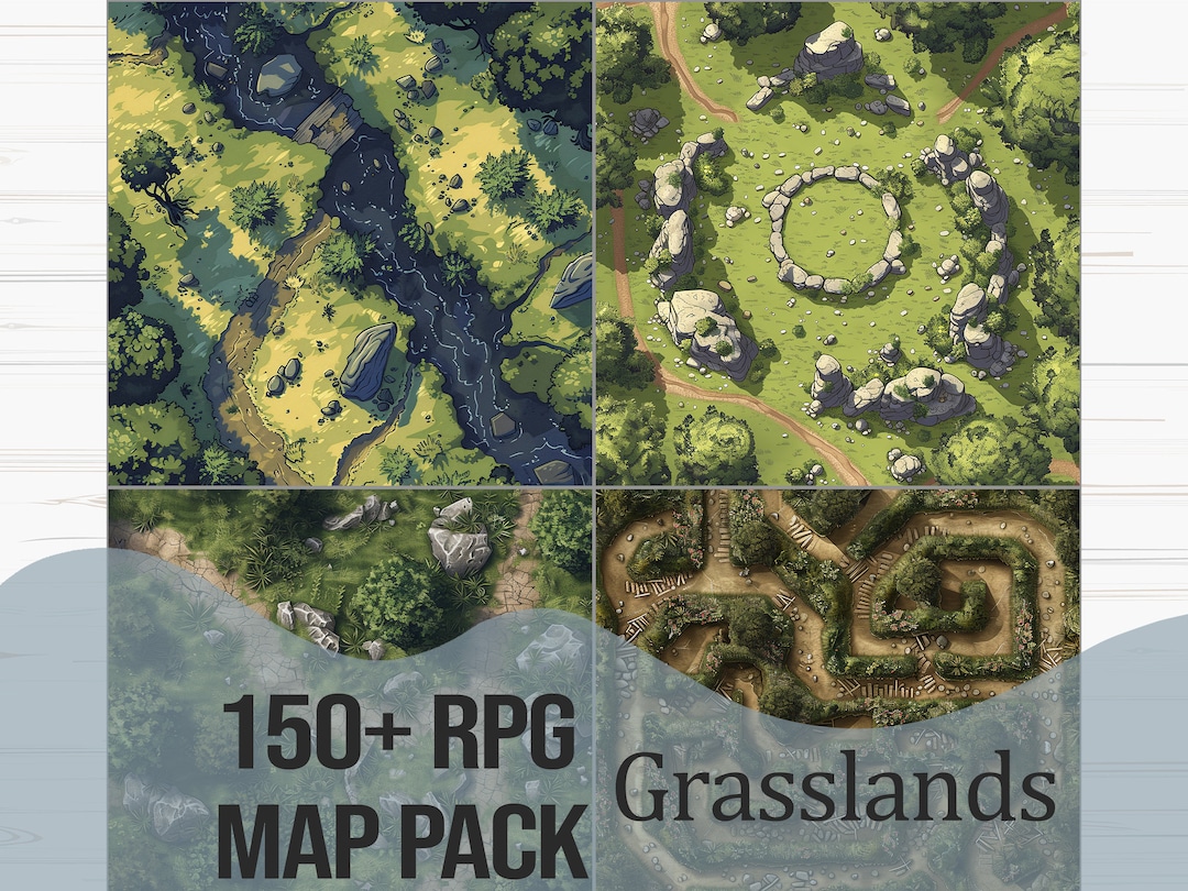 RPG Battlemap Pack - Grasslands | 100+ Maps for D&D, Pathfinder, and ...