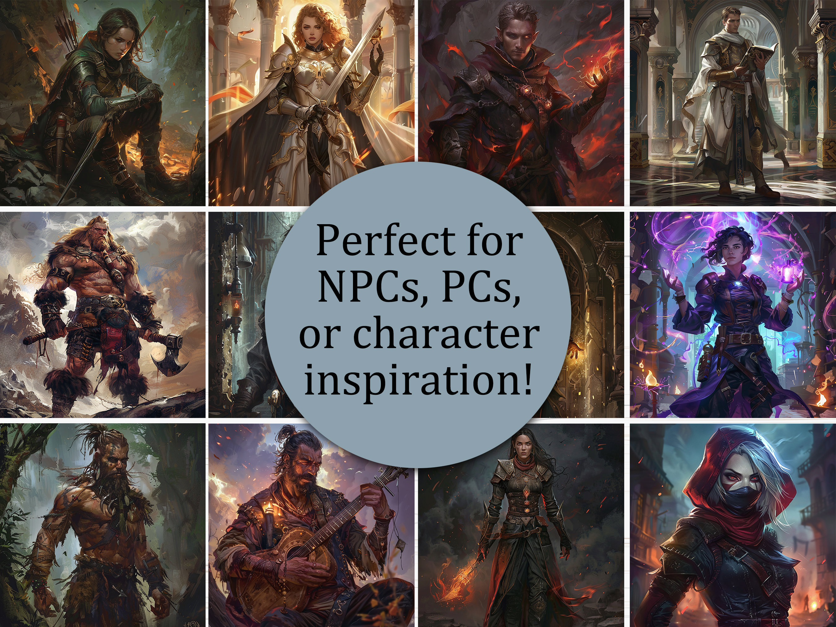 RPG Character Art Pack - Human | 100+ Fantasy Portraits for D&D ...