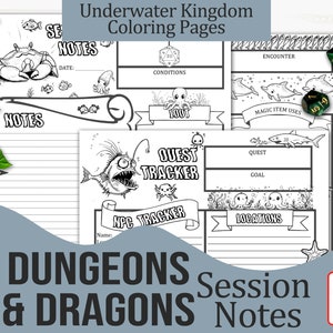 Printable RPG Journal + Quest Tracker | Underwater Kingdom Coloring ...