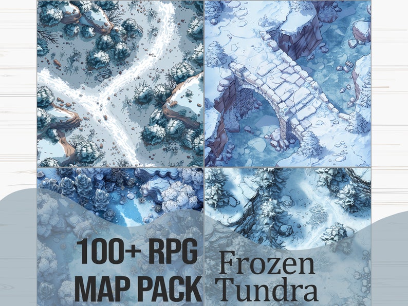 RPG Battlemap Pack Frozen Tundra 100 Maps for D&D, Pathfinder, and ...