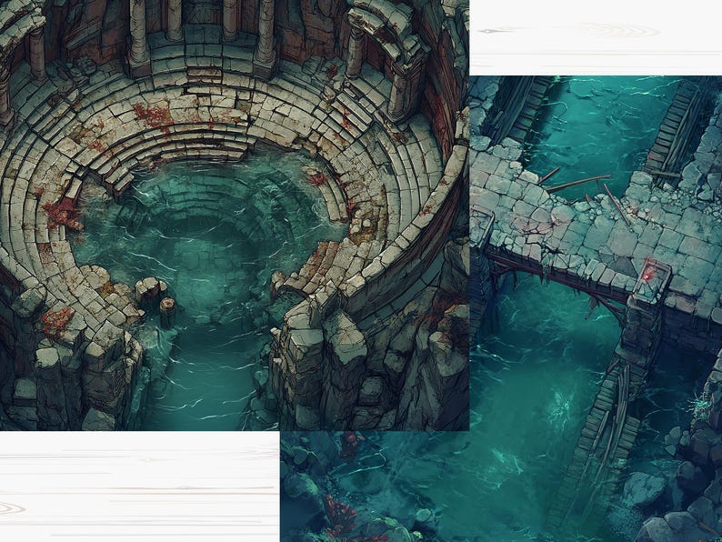 RPG Battlemap Pack - Sunken City | 100+ Maps for D&D, Pathfinder, and ...