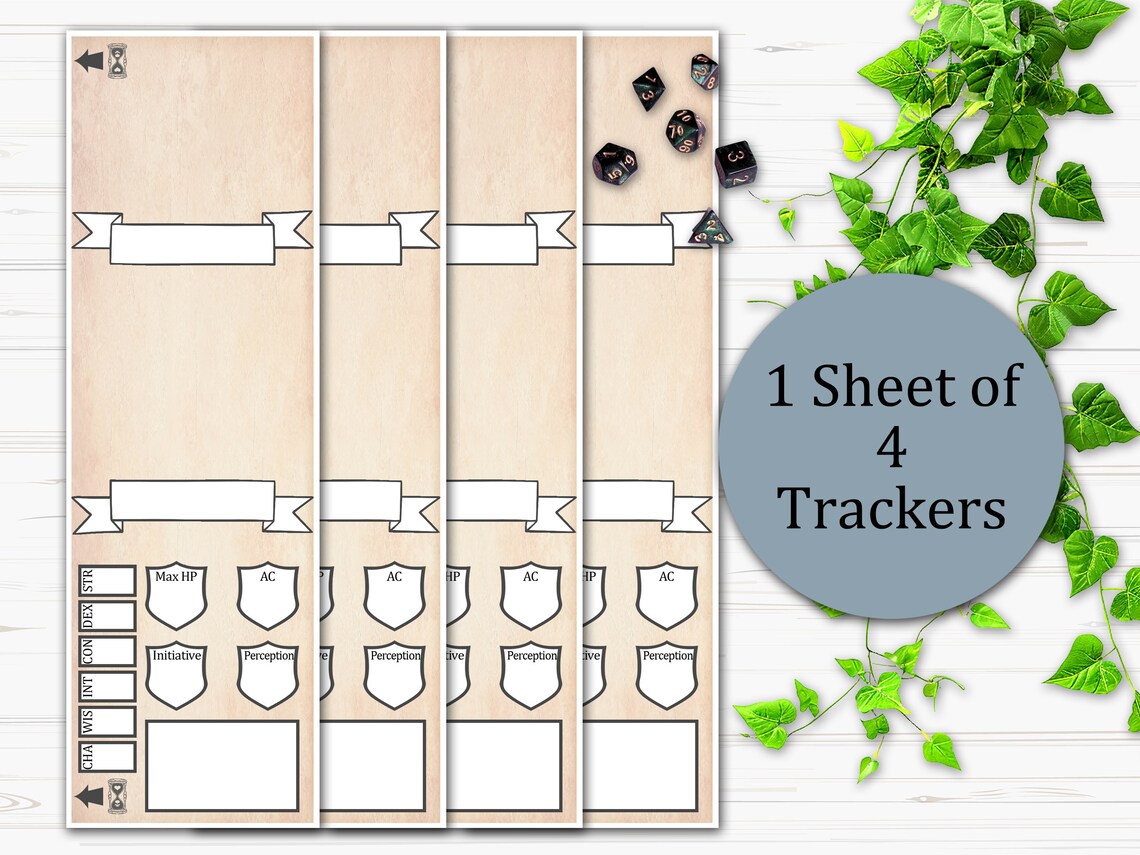 Printable Initiative Tracker for TTRPGS | Dungeons and Dragons 5e ...
