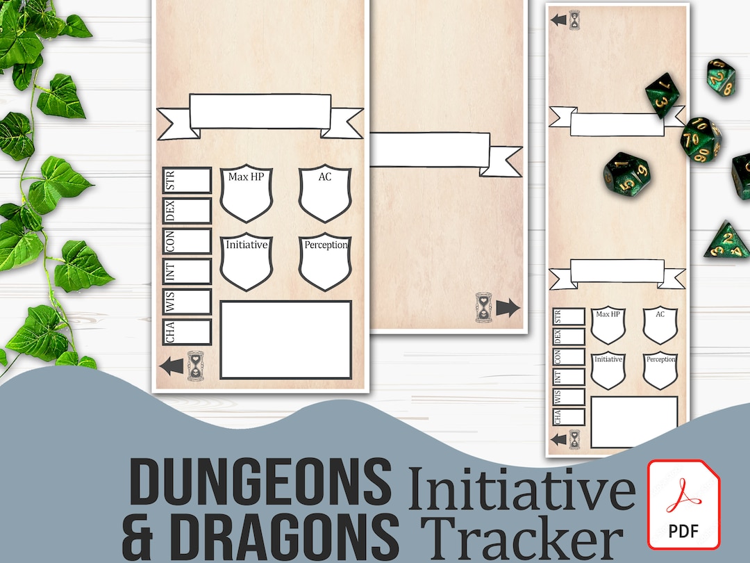 Printable Initiative Tracker for TTRPGS | Dungeons and Dragons 5e ...