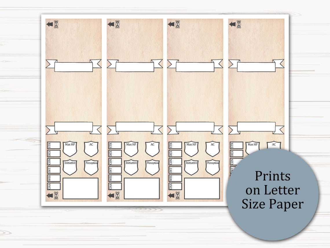 Printable Initiative Tracker for TTRPGS | Dungeons and Dragons 5e ...