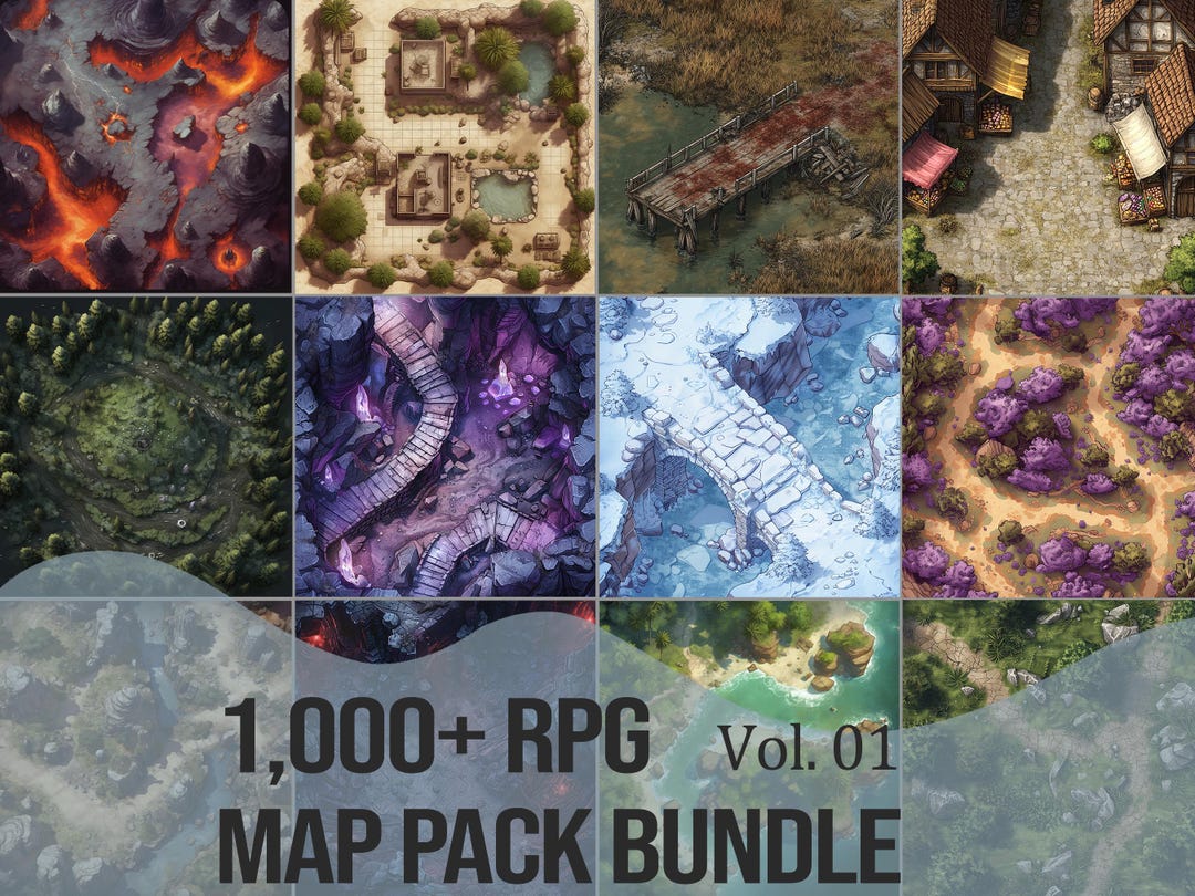 RPG Battlemap Pack Bundle Volume 01 | 1000+ Maps for D&D, Pathfinder ...