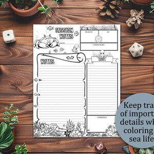 Printable RPG Journal + Quest Tracker | Underwater Kingdom Coloring ...
