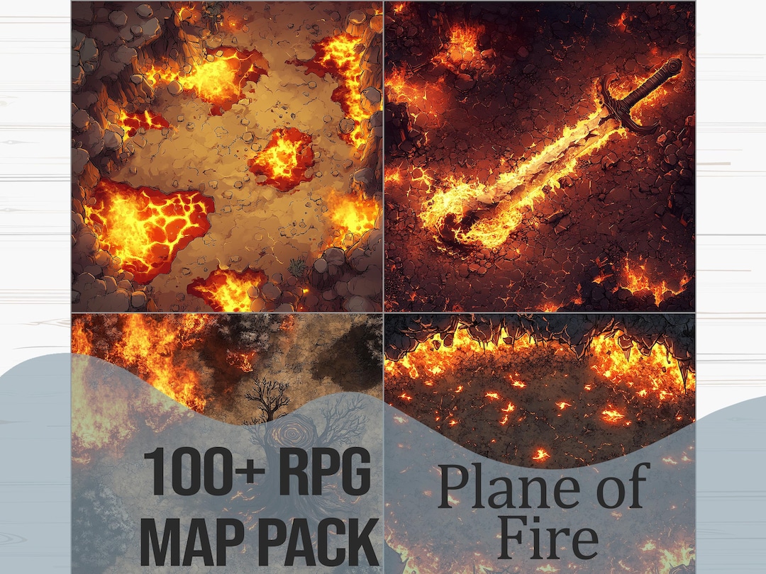RPG Battlemap Pack - Plane of Fire | 100+ Maps for D&D, Pathfinder, and ...