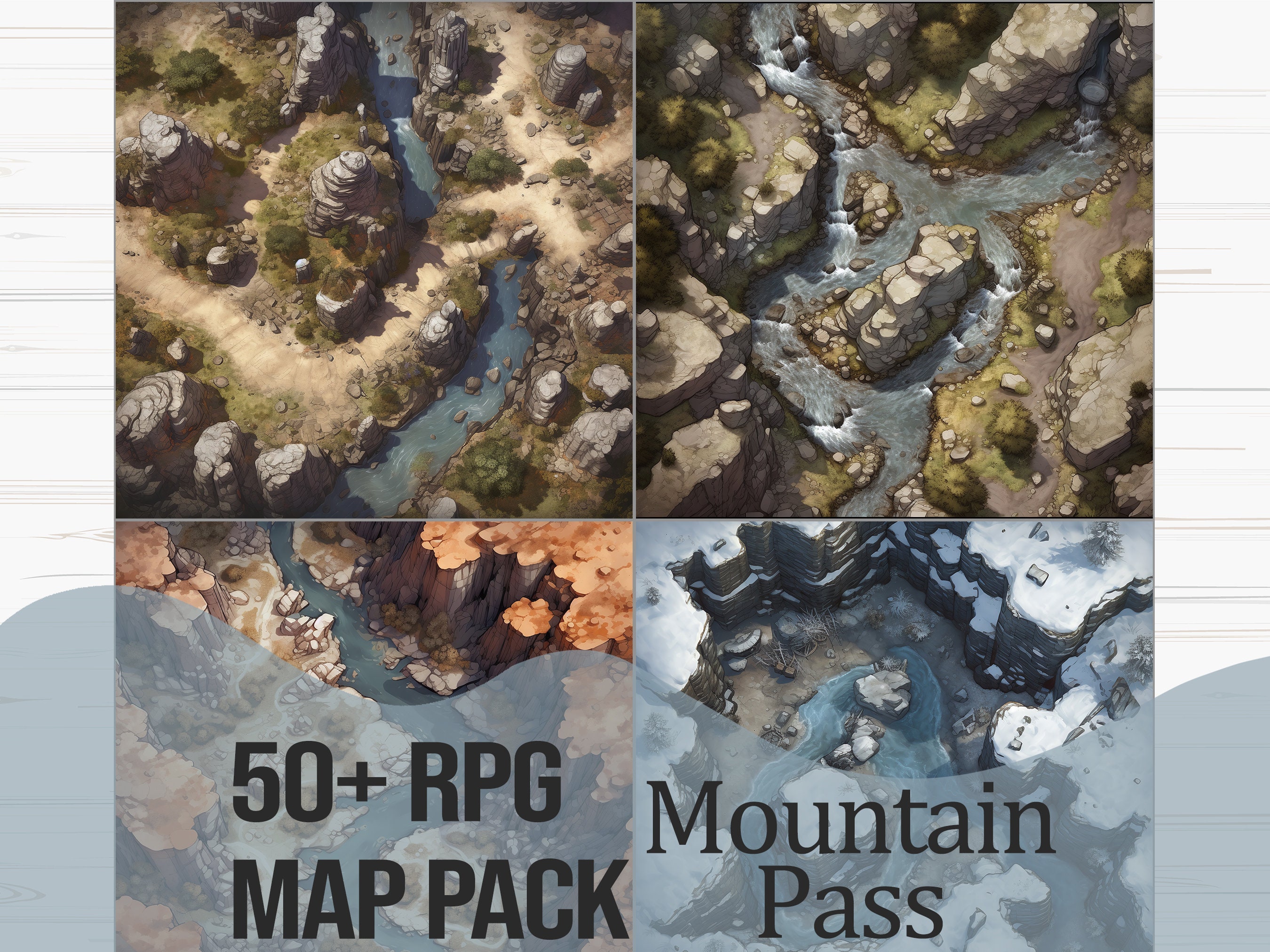 RPG Battlemap Pack - Mountain Pass | 50+ Maps for D&D, Pathfinder, and ...