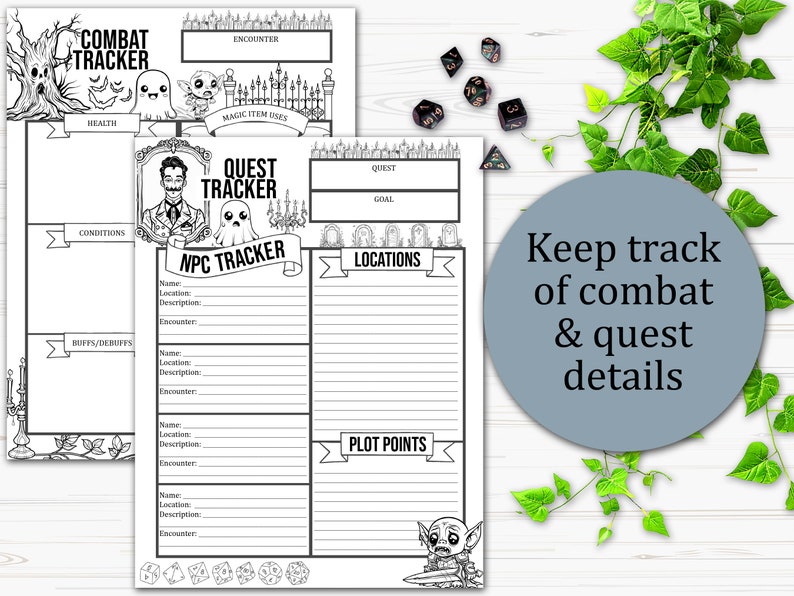 Printable RPG Journal + Quest Tracker | Haunted Castle Coloring Pages | Dungeons and Dragons 5e ...
