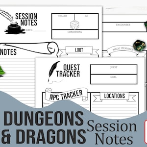 Printable RPG Journal + Quest Tracker | PDF With Fillable Fields ...