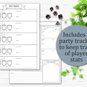 Printable Combat Tracker for Dms | PDF With Fillable Fields | Dungeons ...