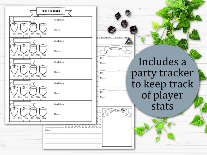 Printable Combat Tracker for Dms | PDF With Fillable Fields | Dungeons ...