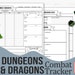 Printable Combat Tracker for Dms | PDF With Fillable Fields | Dungeons ...