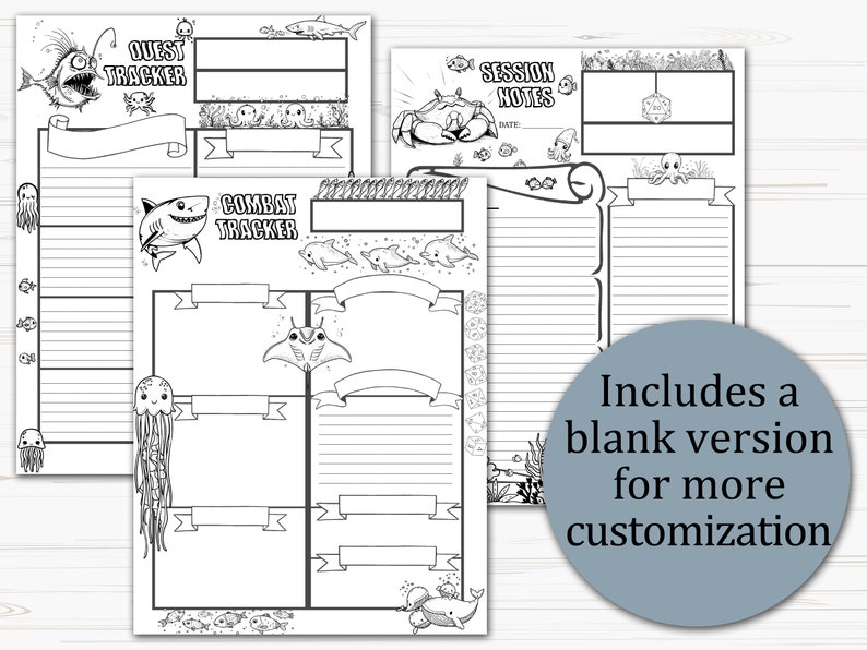 Printable RPG Journal + Quest Tracker | Underwater Kingdom Coloring ...
