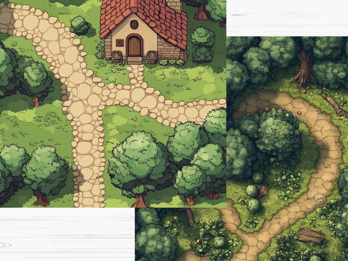 RPG Battlemap Pack - Cozy Cottage Core Town | 100+ Cozy Farming Game ...