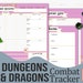 Printable Combat Tracker for Dms | PDF With Fillable Fields | Dungeons ...