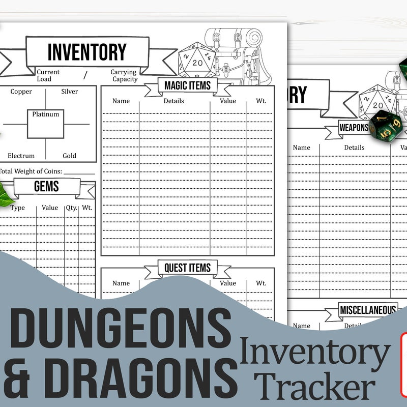 Rpg Inventory Tracker - Etsy