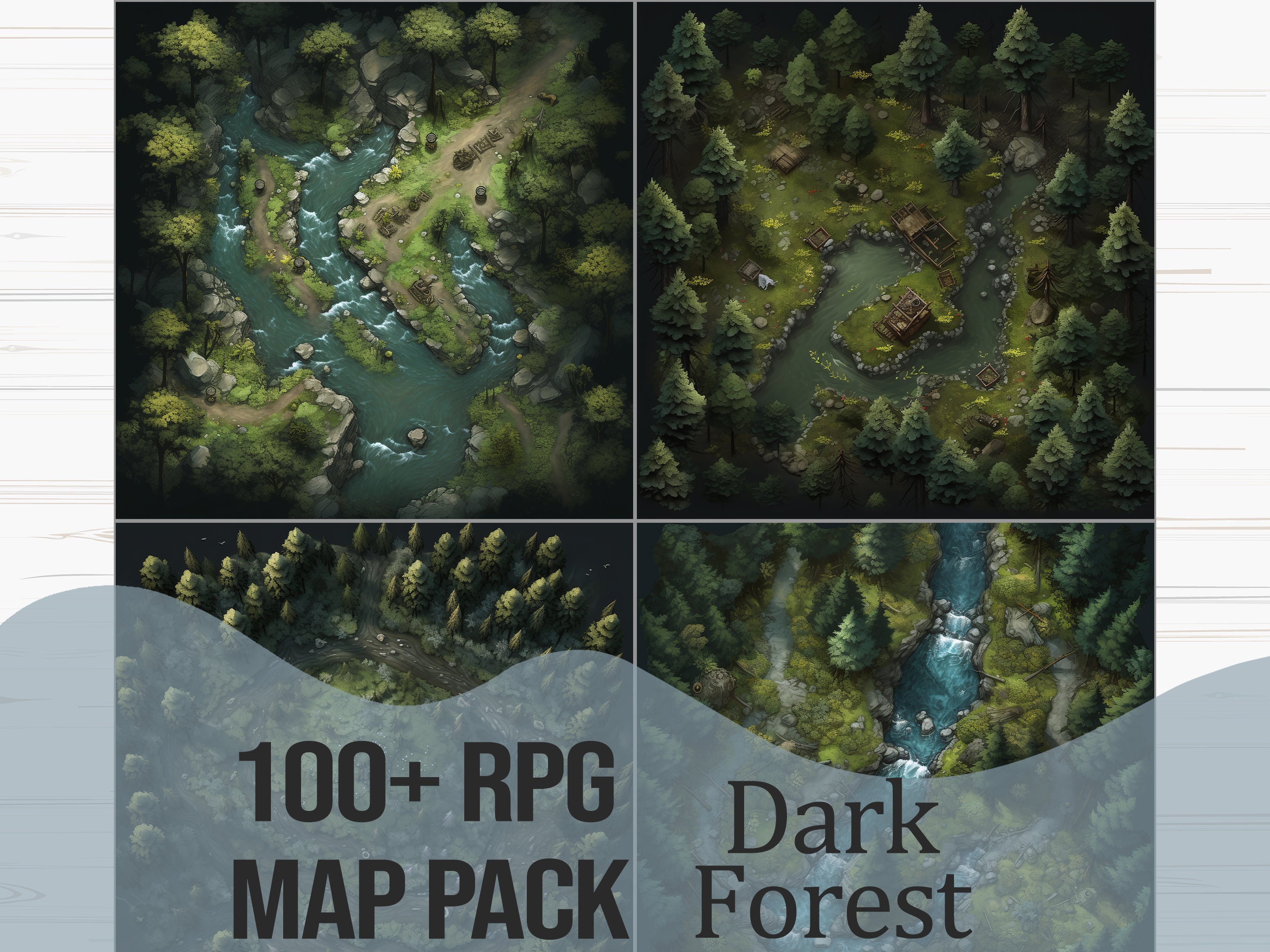RPG Battlemap Pack - the Dark Forest | 100+ Maps for D&D, Pathfinder ...