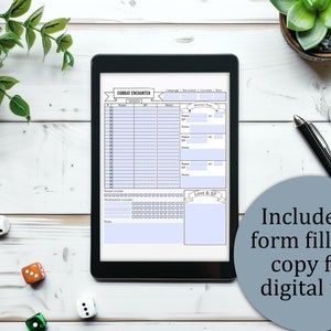 Printable Combat Tracker for Dms | PDF With Fillable Fields | Dungeons ...