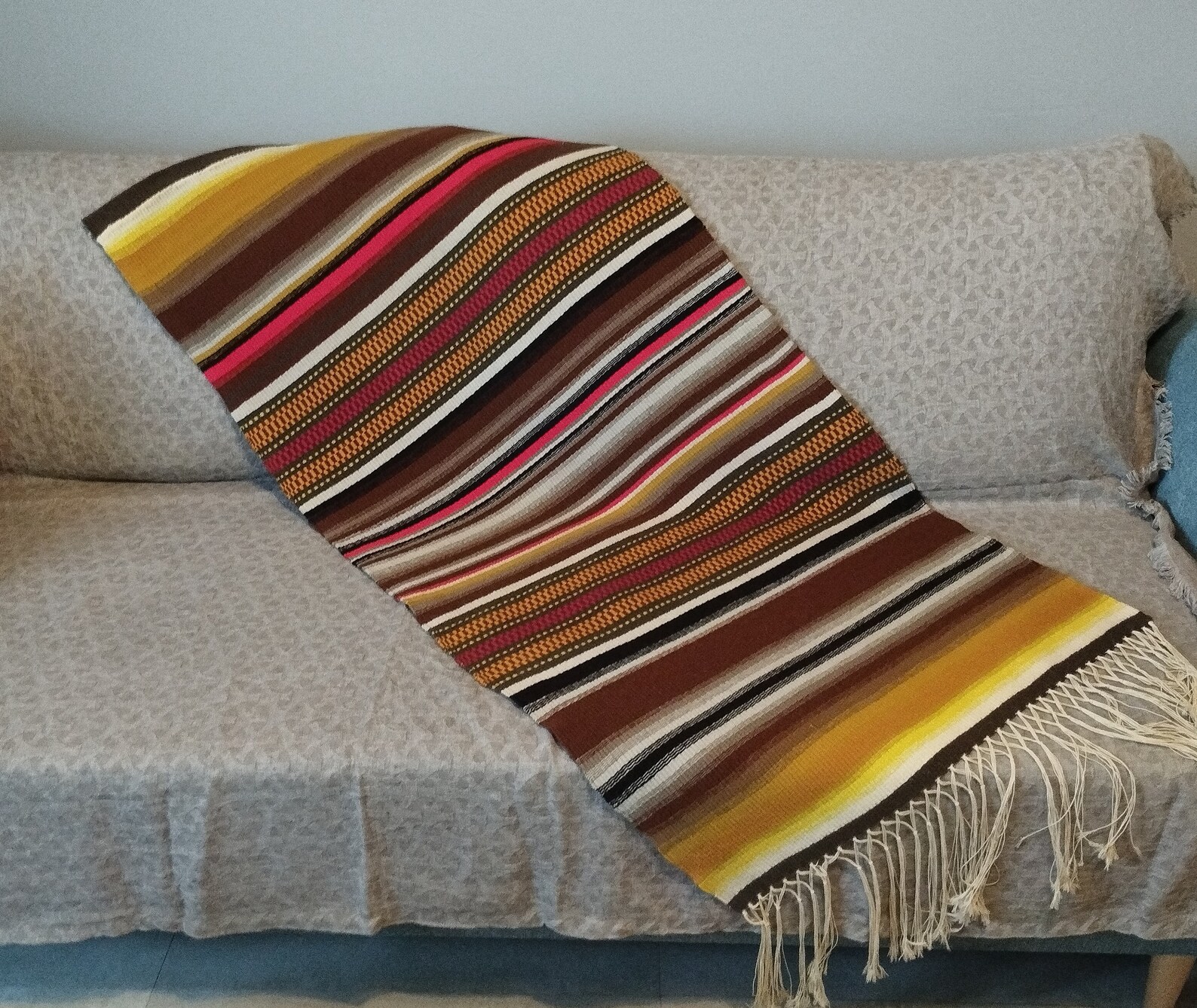 Stunning Traditional Handwoven Finnish Folk Art Weaving Raanu Wall Rug ...