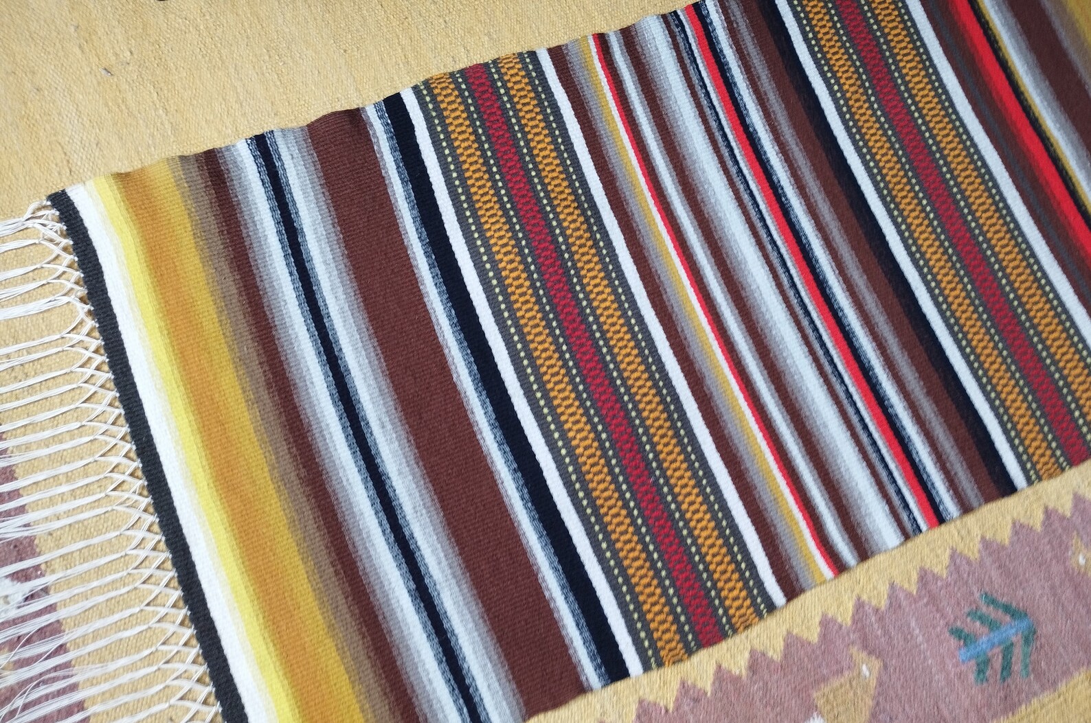 Stunning Traditional Handwoven Finnish Folk Art Weaving Raanu Wall Rug ...