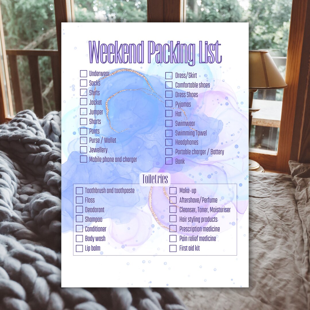 All Inclusive Packing List, Editable Packing List Printable, Vacation ...