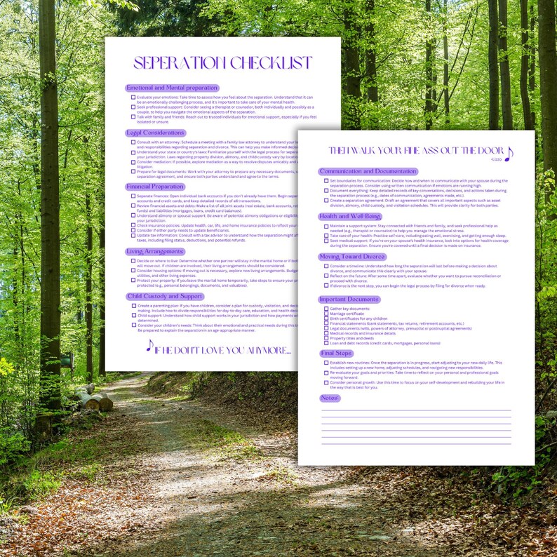 Divorce Checklist, Seperation Checklist, Divorce Paperwork, Disclosure ...