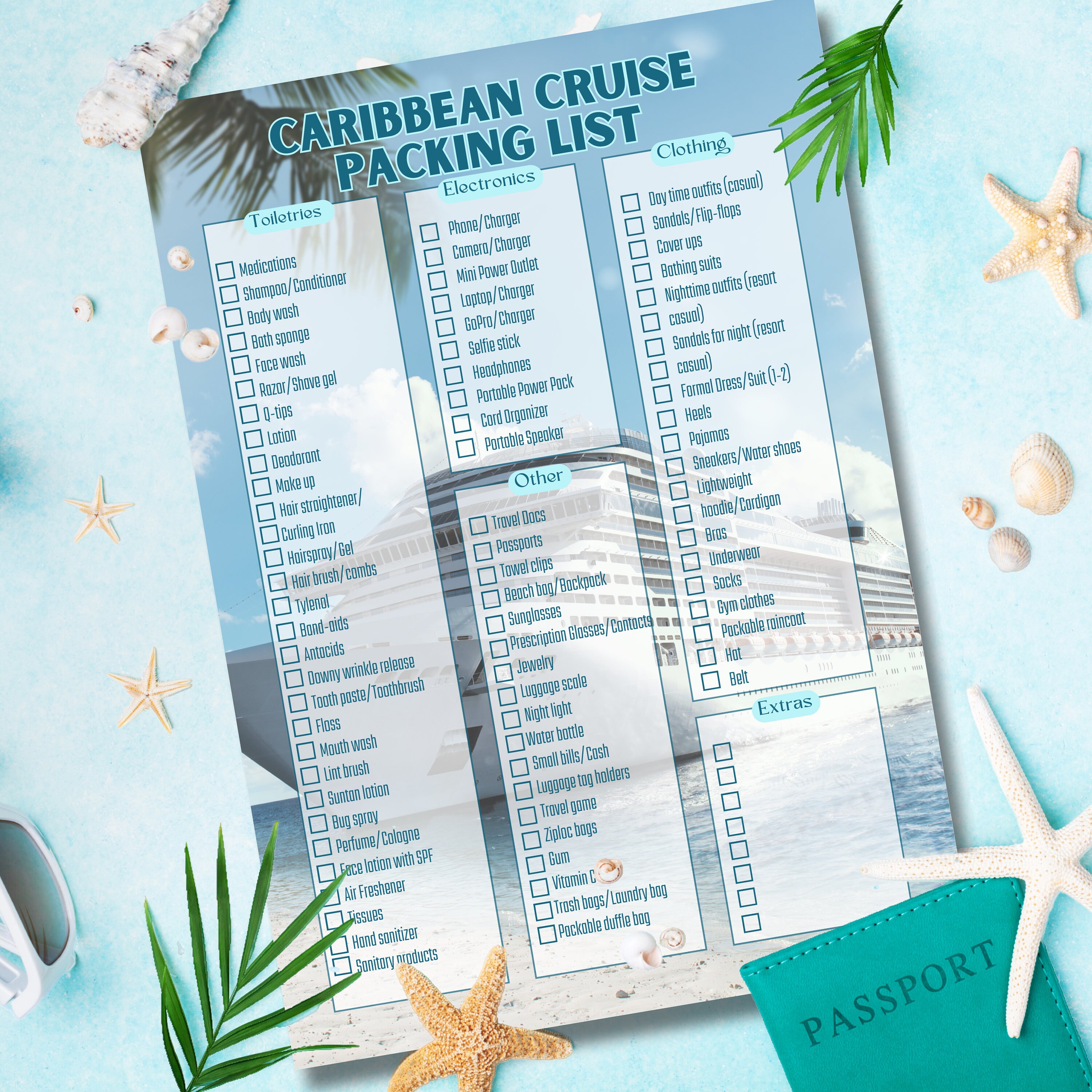 All Inclusive Packing List Caribbean Cruise Packing List Editable ...