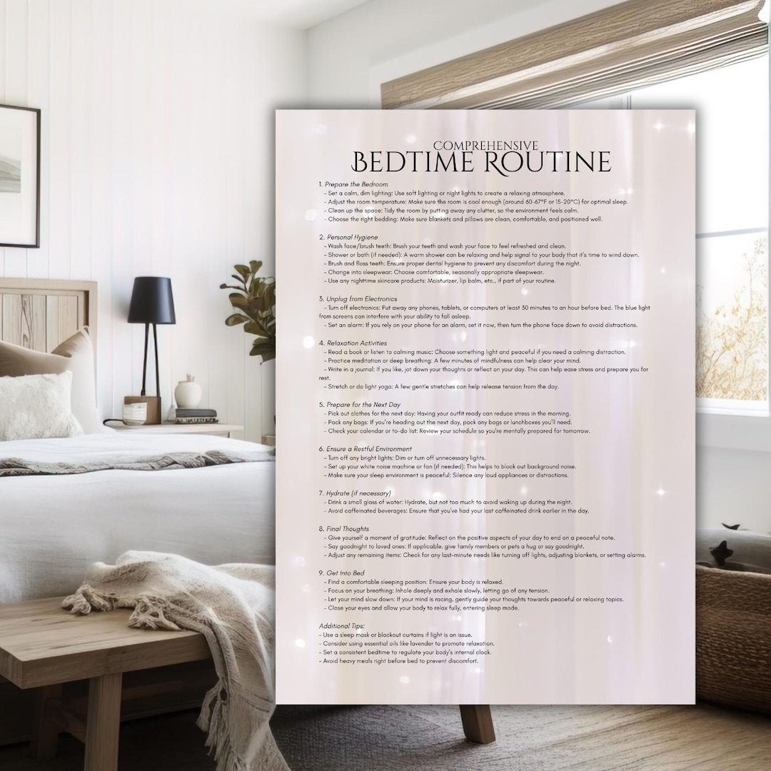Before Bed Checklist, Bedtime Checklist, Better Sleep Routine, Bedtime ...