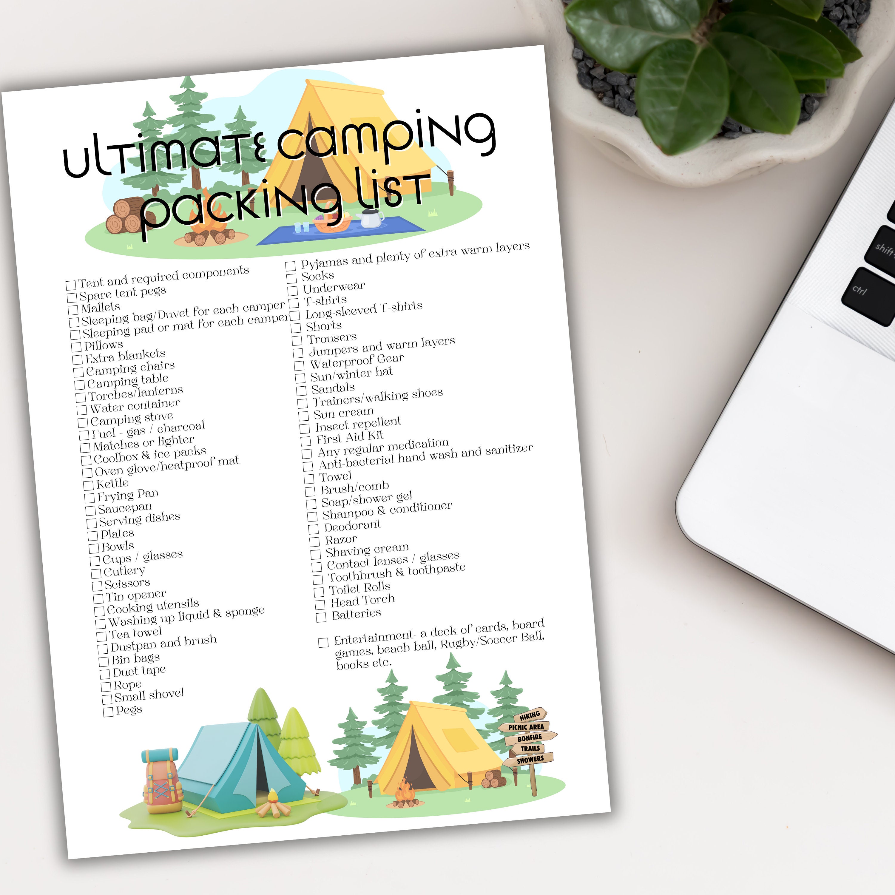 Camping Packing List Camping Checklist Editable Camping Organization ...