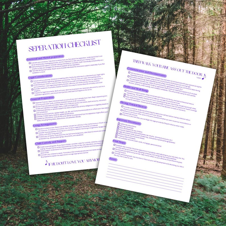 Divorce Checklist, Seperation Checklist, Divorce Paperwork, Disclosure ...