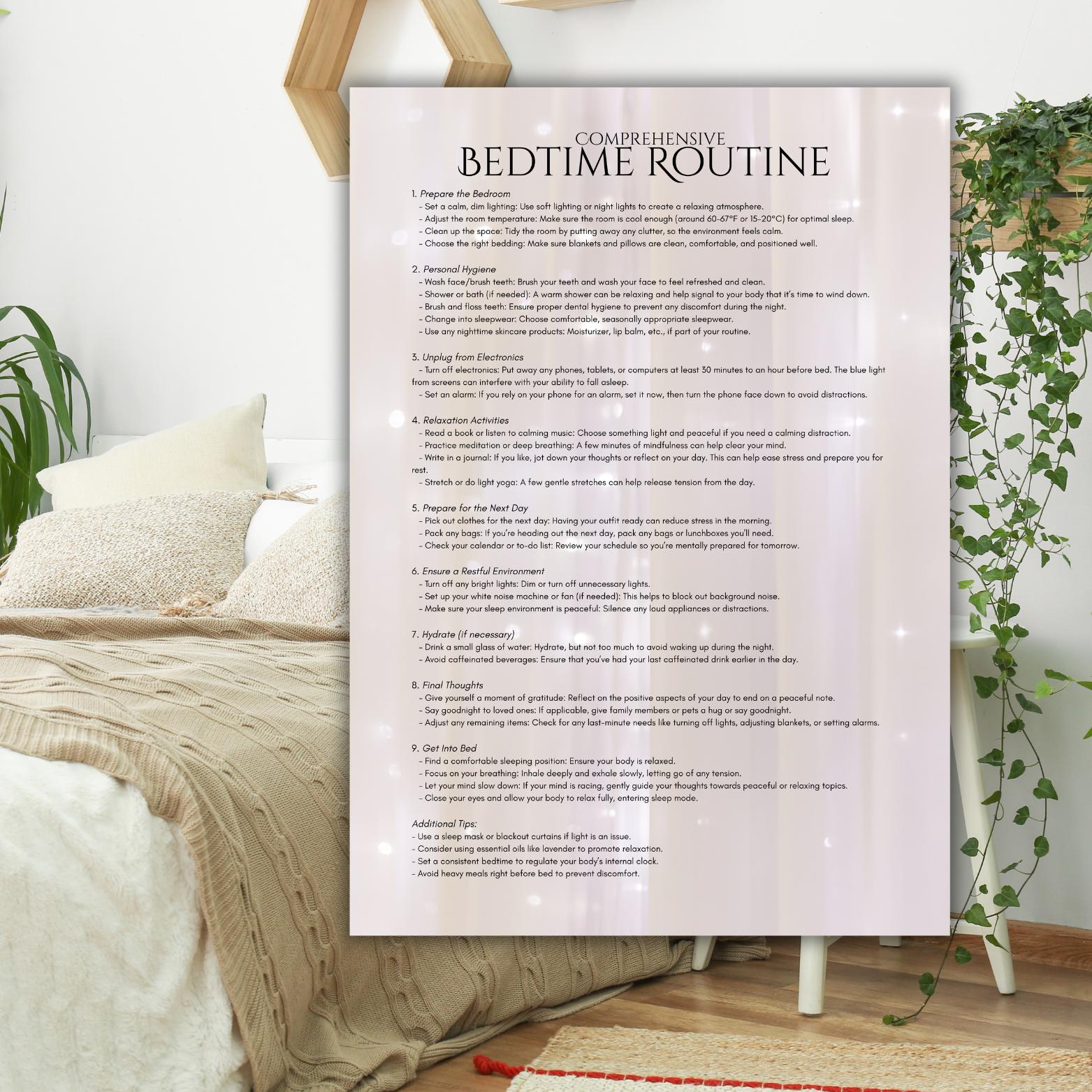 Before Bed Checklist, Bedtime Checklist, Better Sleep Routine, Bedtime ...