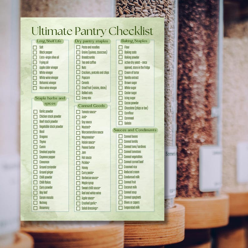 Ultimate Pantry Checklist for Meal Prep and Organisation Essential ...