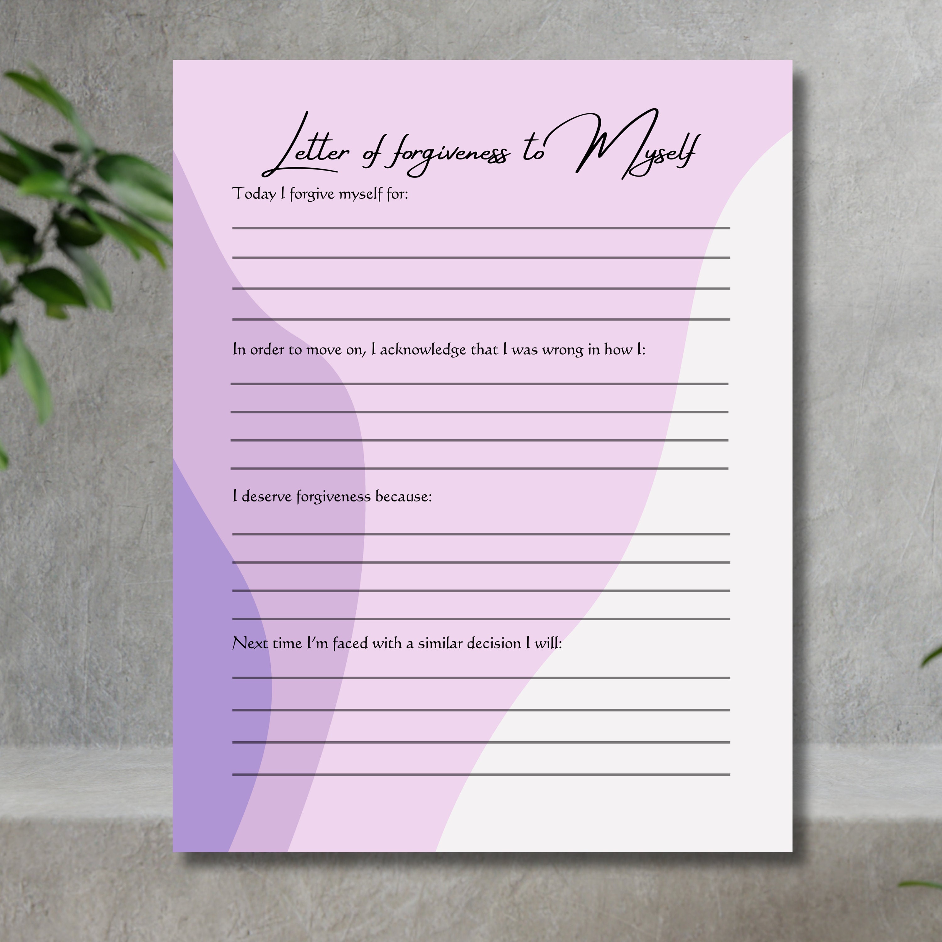 Forgiveness Activity Editable Forgiveness Worksheets Self Forgiveness ...