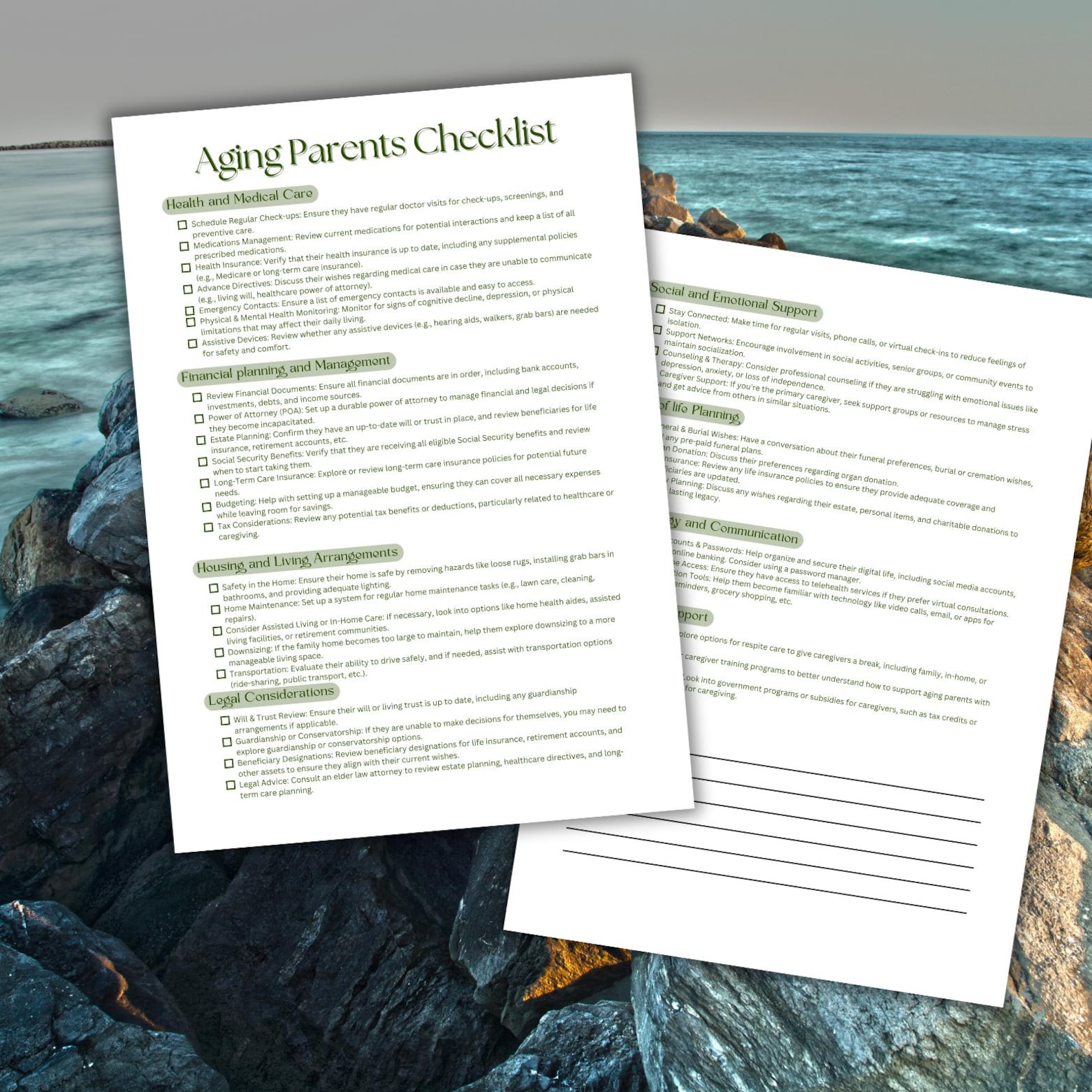 Digital Ageing Parents Checklist, Aging Parents Checklist, Elderly ...