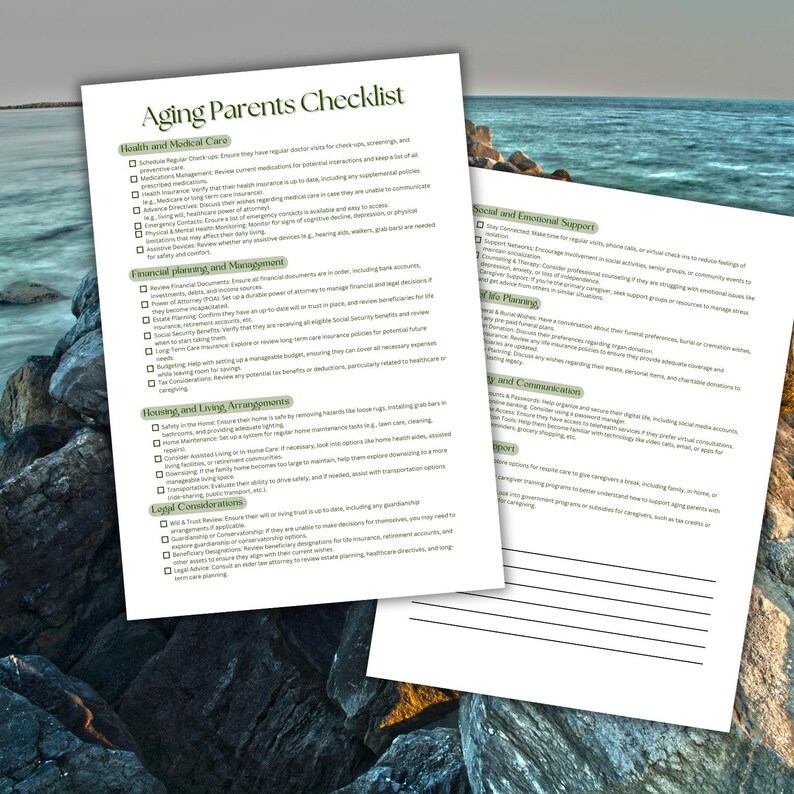 Digital Ageing Parents Checklist, Aging Parents Checklist, Elderly ...