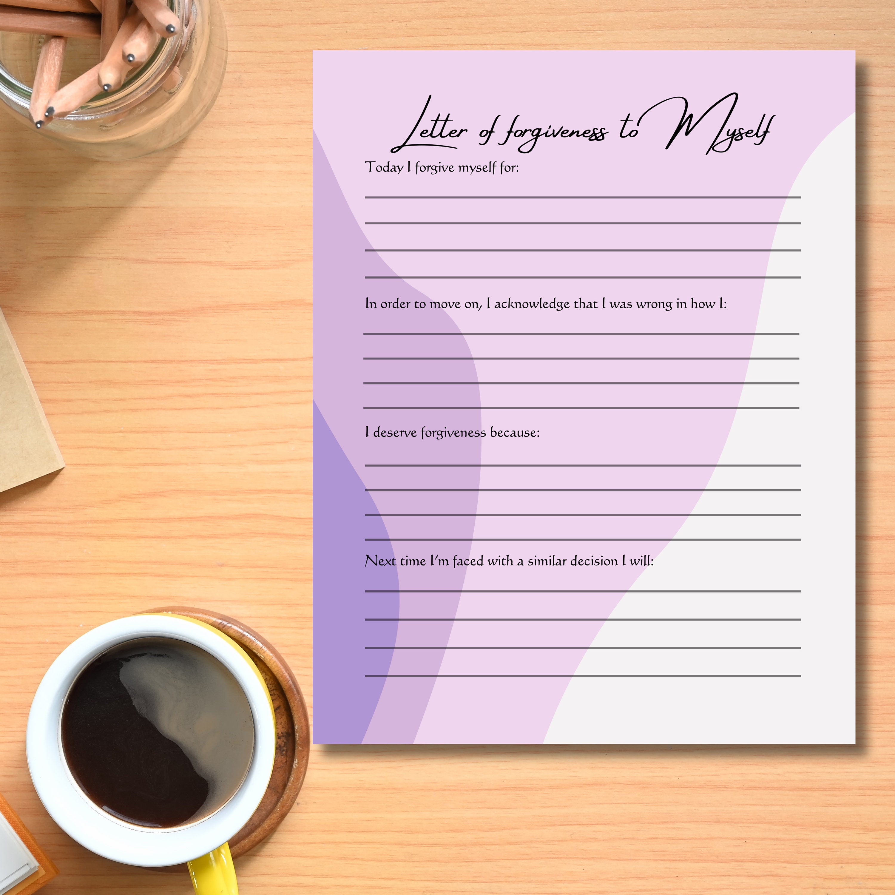 Forgiveness Activity Editable Forgiveness Worksheets Self Forgiveness ...